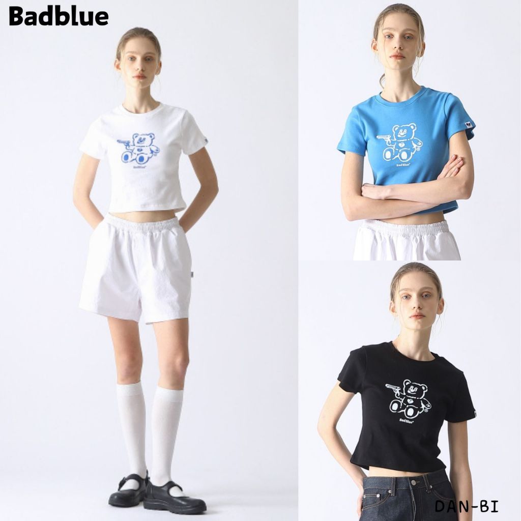 [BADBLUE] Badbear Slim Tee_4color / สินค้า KR ของแท้ 100% / ส่งเร็วจาก KR | Shopee Thailand
