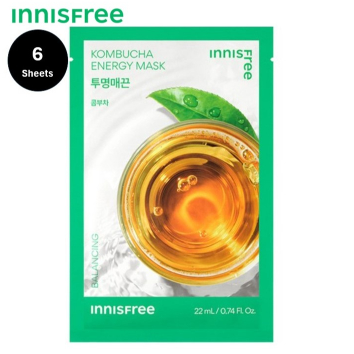 Innisfree Kombucha Energy Sheet Face Mask Pack(6 EA) | Shopee Thailand