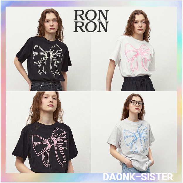 [RONRON] Big RIBBON LINE เสื้อยืด 5 สี ของแท้ 100% | Shopee Thailand