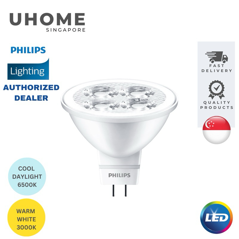 Philips Essential LED MR16 5-50W สี WarmWhite (2700K) / Cool Daylight ...