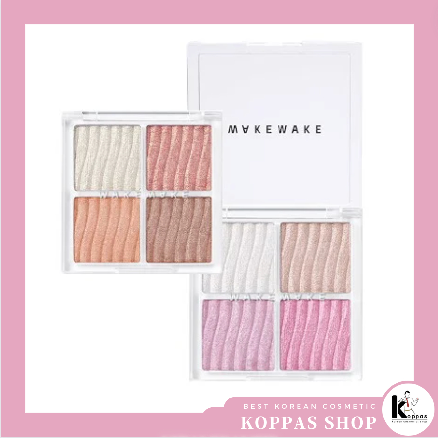 WAKEMAKE Glow Contouring Highlighter Palette พาเลทไฮไลท์ คอนทัวร์ เรืองแสง 2 แบบ | Shopee Thailand