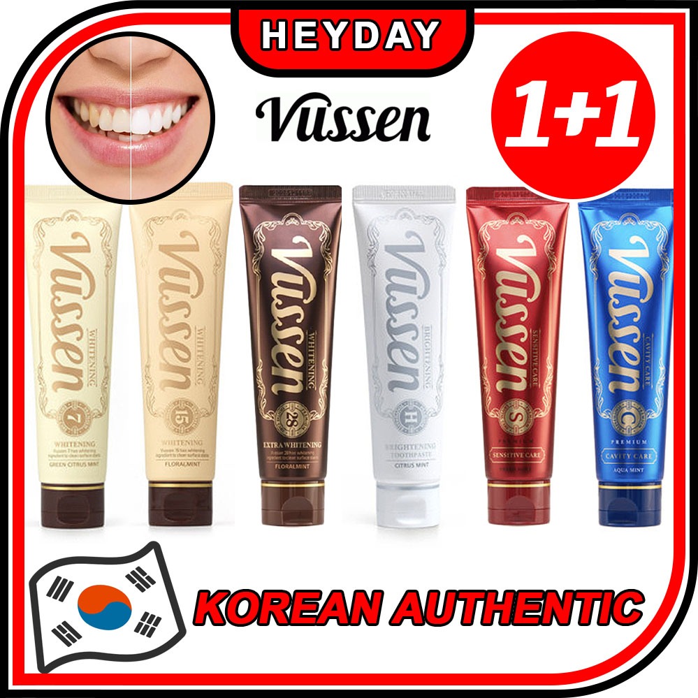 [Vussen] ยาสีฟันไวท์เทนนิ่ง 2 ซี่ สไตล์เกาหลี ของแท้ | Shopee Thailand