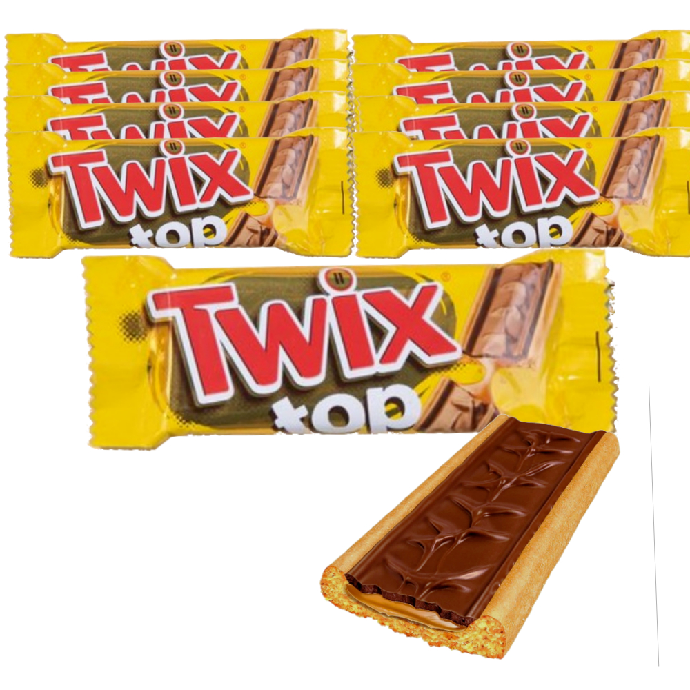 (10CT) Twix ขนมบิสกิตช็อกโกแลต ด้านบน | Shopee Thailand