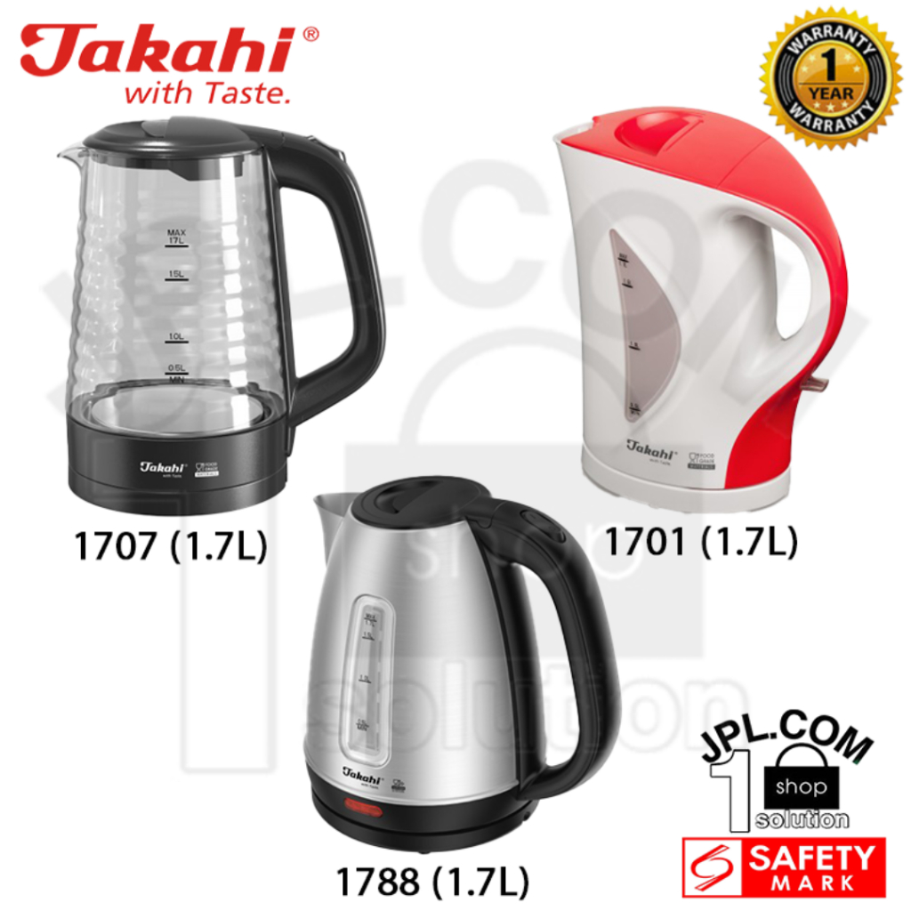 Takahi 1.7L กาต้มน้ําไฟฟ้าไร้สาย รุ่น 1707/1701/1788 (กาต้มน้ําแก้ว ...