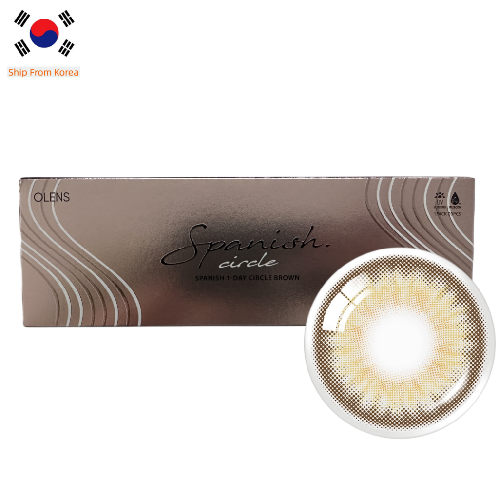 Olens SPANISH CIRCLE BROWN คอนแทคเลนส์ วงกลม สีน้ําตาล 20P 1 วัน เลนส์ ...