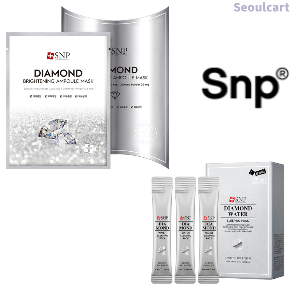 [SNP] Diamond Brightening Ampoule mask แผ่นมาส์กหน้า ให้ความชุ่มชื้น 10 ...
