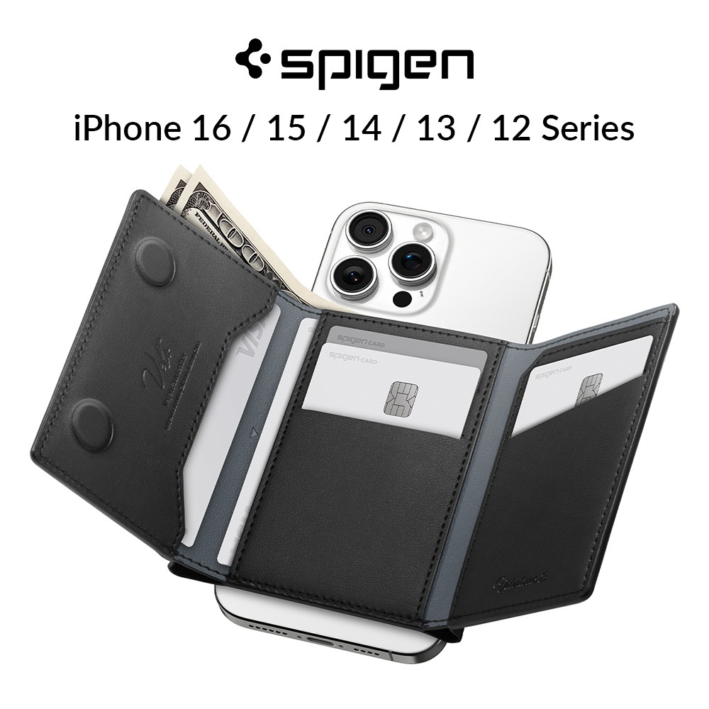 Spigen Valentinus S MagFit Magnetic Wallet Magnetic Card Holder Trifold ...