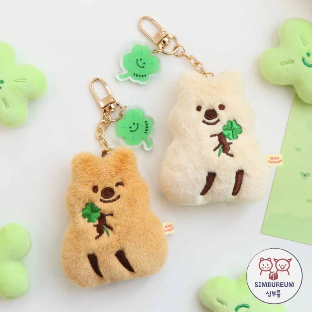 [KiKi QUOKKA] Korea Quokka Lucky Clover Petit Plush Doll Keychain/ Bag ...