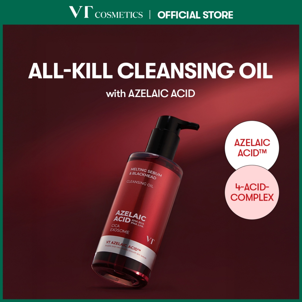 [VT] AZ Care Cleansing Oil พร้อม Azelaic Acid สำหรับผลัดเซลล์ผิวและดูแลสิวหัวขาว สิวหัวดำ ...