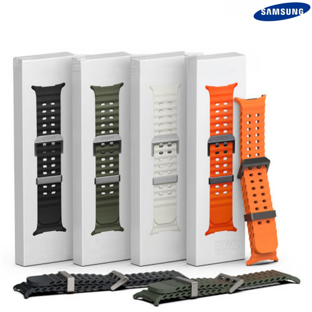 Samsung - Marine Band สําหรับ Galaxy Watch Ultra (สีส้ม, สีเทาเข้ม,สี ...