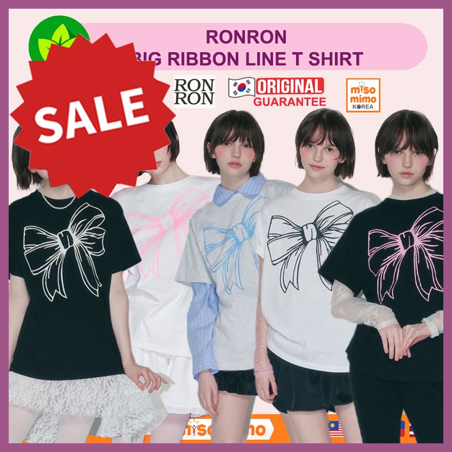 ️แท้ / พร้อมส่ง ️ Ronron BIG RIBBON LINE T SHIRT ของแท ้ 100 % | Shopee ...