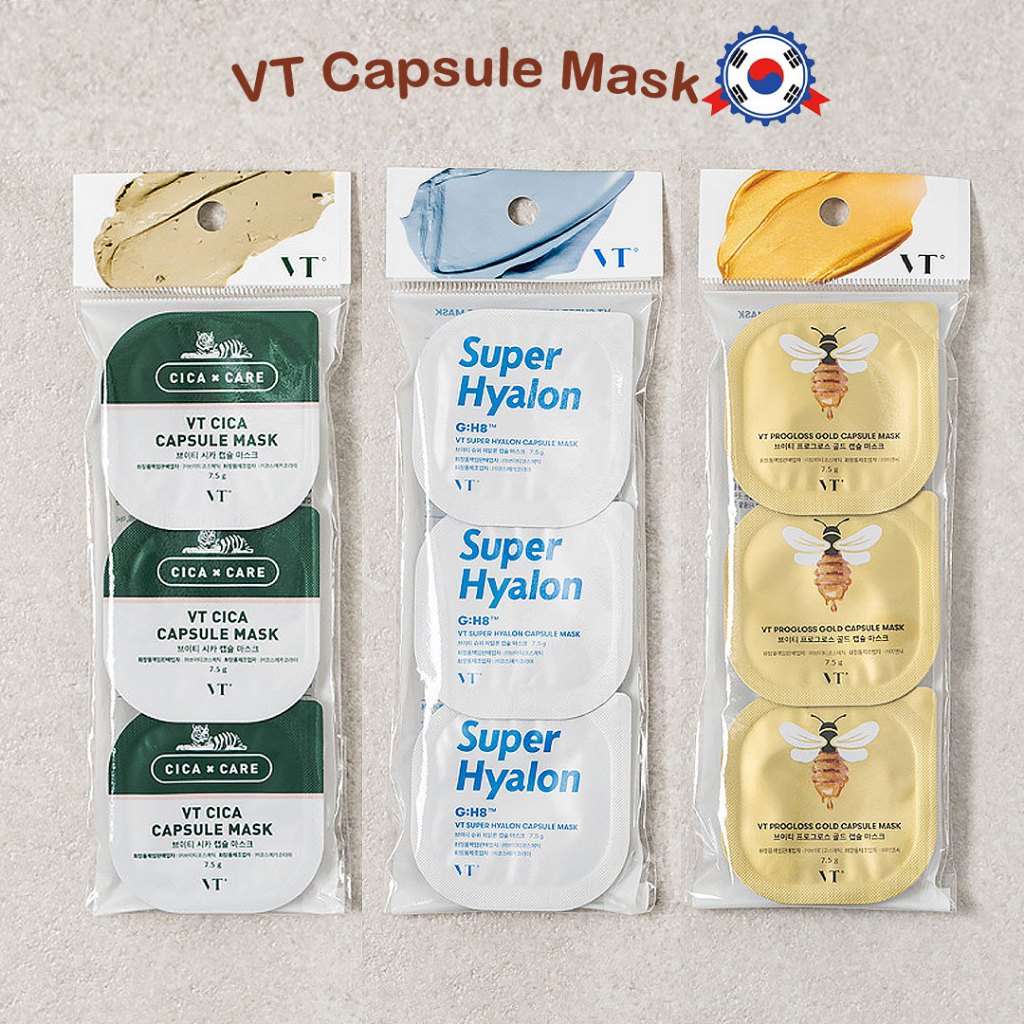 [ Daiso Korea ] VT COSMETIC Capsule Mask 7.5g 3EA / CICA, Super Hyalon ...