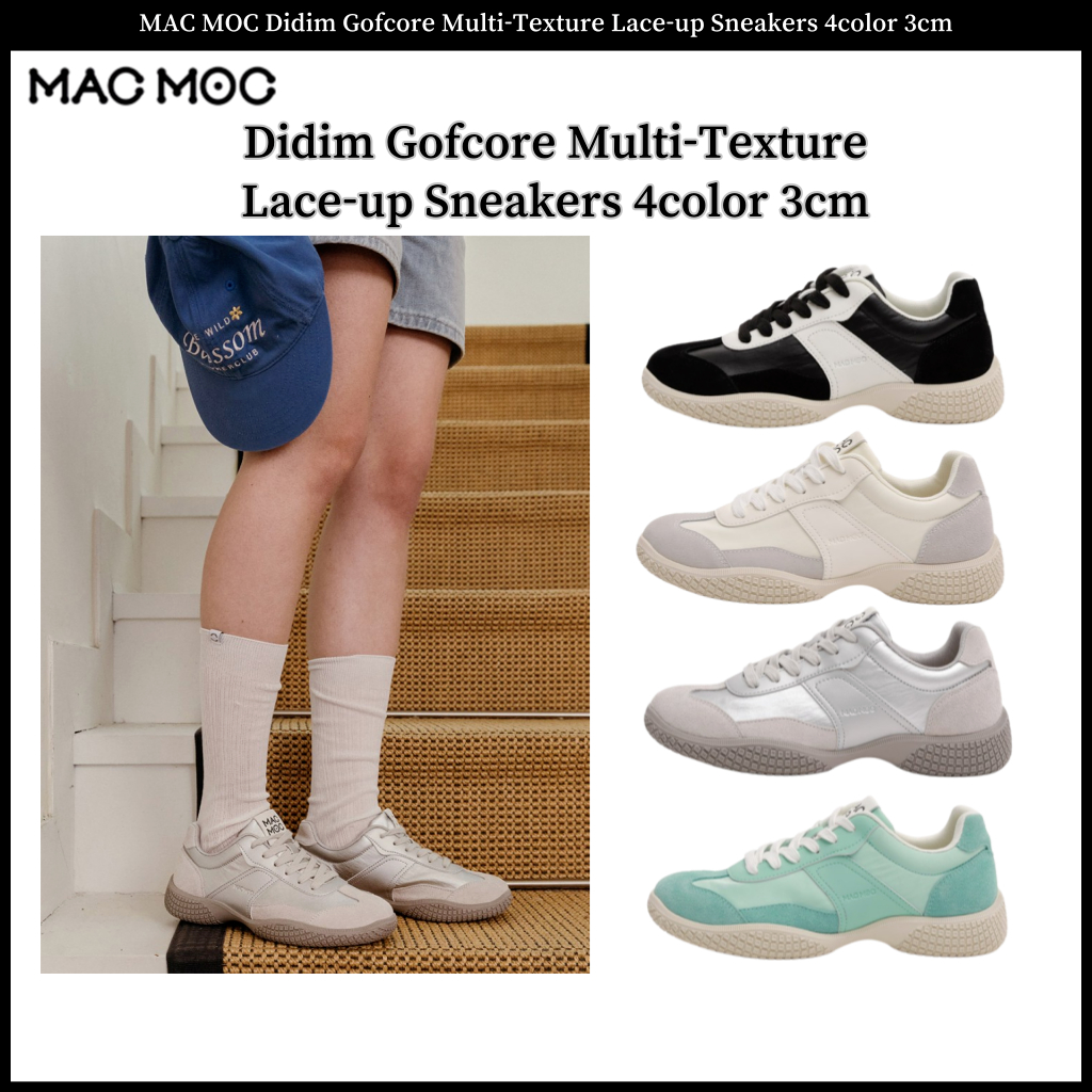 Mac MOC Didim Gofcore Multi-Texture รองเท้าผ้าใบผูกเชือก 4 สี 3 ซม. | Shopee Thailand