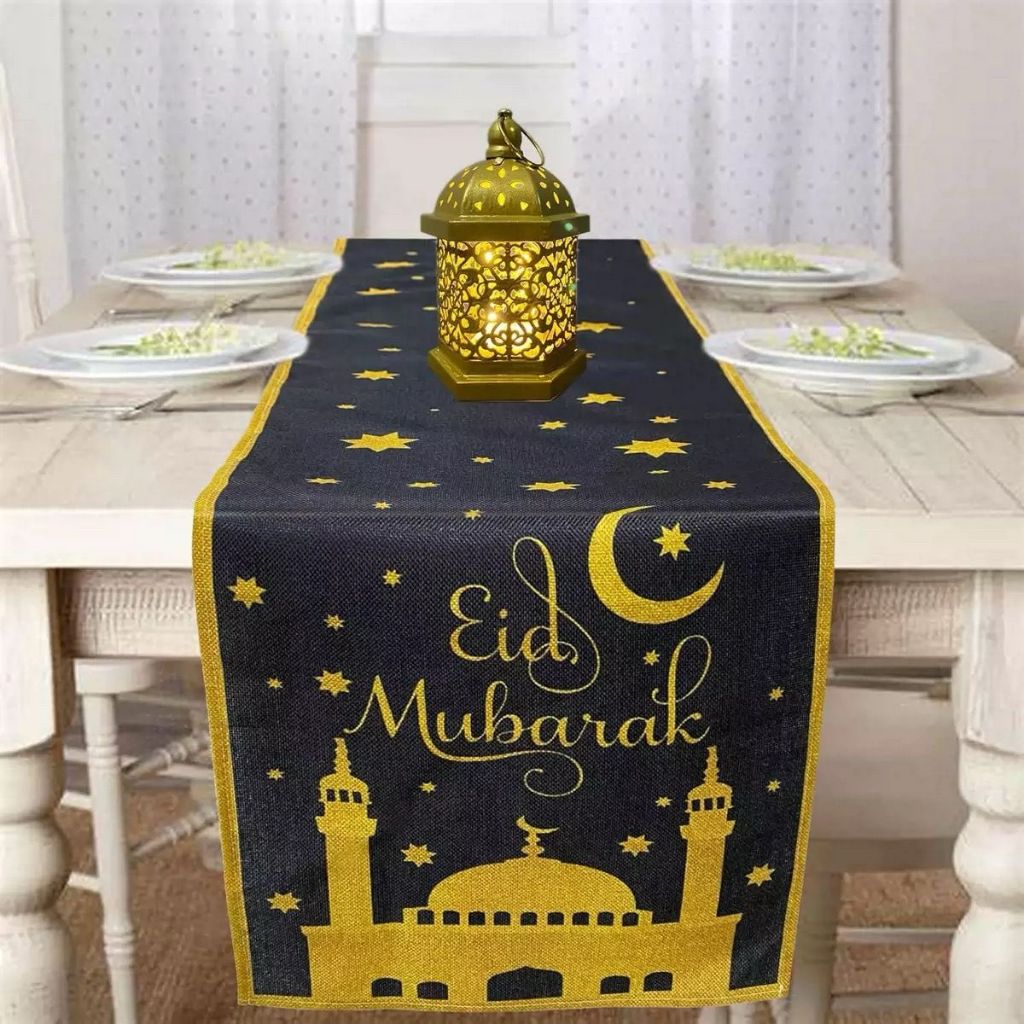 33 X183 ซม.EID Mubarak Ramadan Mubarak ผ้าปูโต๊ะตกแต่ง Alas Meja Cantik ...