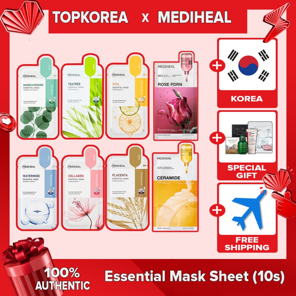 MEDIHEAL ★ยารักษาโรค★ Essential Mask Sheet (10 ชิ้น) /Madecassoside ...