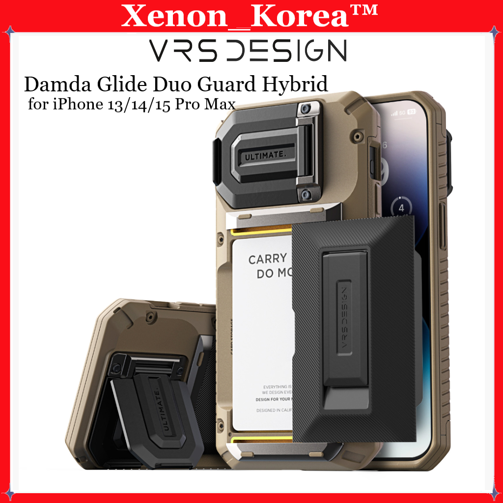 [VRS DESIGN] Damda Glide Duo Guard Hybrid Card Storage Phone Case for iPhone 15 Pro Max 14 ...