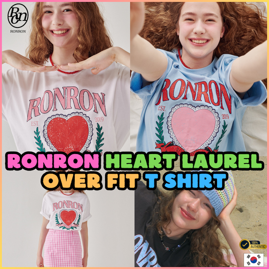 [RONRON] เสื้อยืด HEART LAUREL OVER FIT | Shopee Thailand
