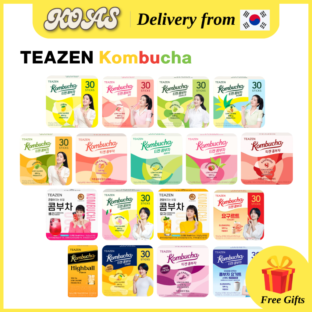 Teazen Kombucha Best 3 + รสมาใหม่ เกาหลีแท้ สลิมมิ่ง ชาเย็น (5g x 10T / 30T) | Shopee Thailand