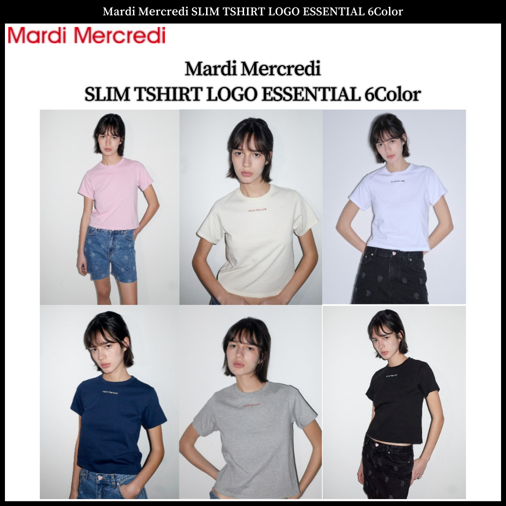 Mardi Mercredi SLIM TSHIRT LOGO ESSENTIAL 6 สี | Shopee Thailand