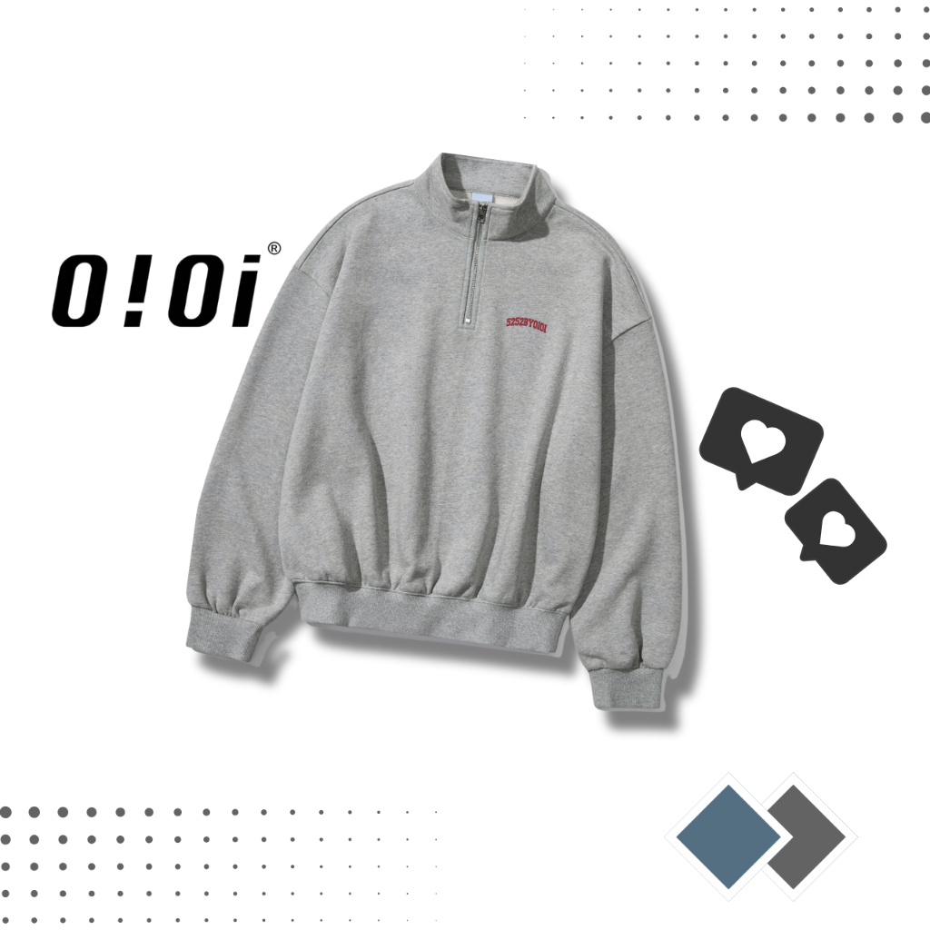[OIC] Oioi SMALL ARCH LOGO HALF ZIPUP_52BHSPCZU02 | Shopee Thailand