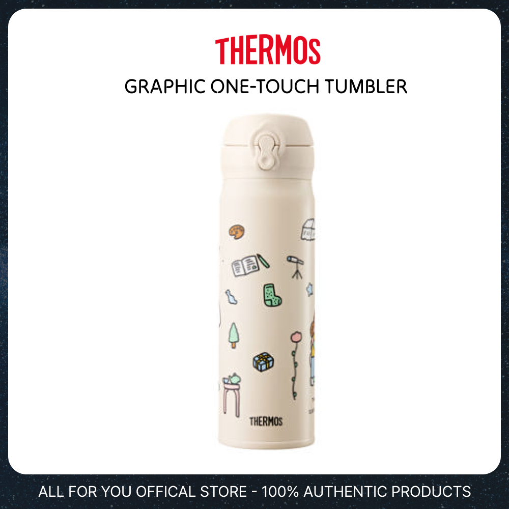 [Thermos X zero ต่อศูนย์] แก้วน้ํากราฟิก One-Touch 500ml | Shopee Thailand
