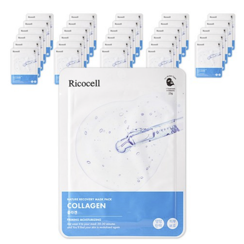 Ricocell Nature Recovery Mask Pack คอลลาเจน 23g 30 แผ่น | Shopee Thailand