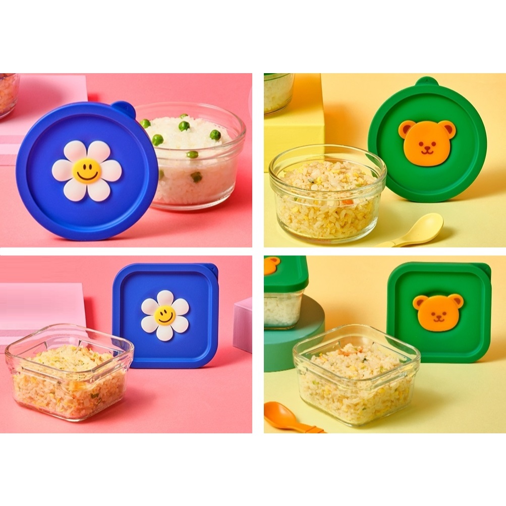 🎀【พร้อมส่ง】2024 Wiggle Wiggle x Glasslock Container Round/ Square 350ml ...