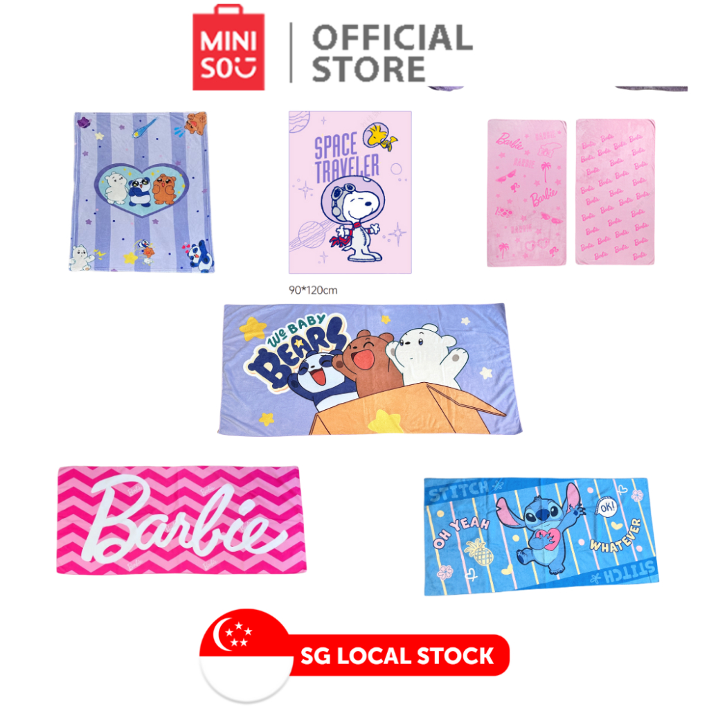 คอลเลกชันผ้าห่มพิมพ์ลาย MINISO (Barbie/We Baby Bears/Snoopy the Little ...
