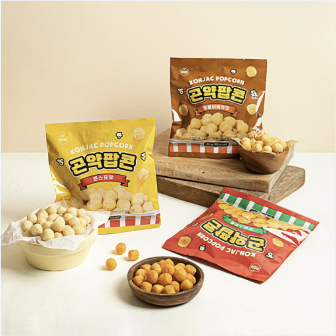 DASHIN 93kcal Light Konjac Popcorn 15 แพ็ค รสซุปข้าวโพด/รสบาร์บีคิวชาร ...