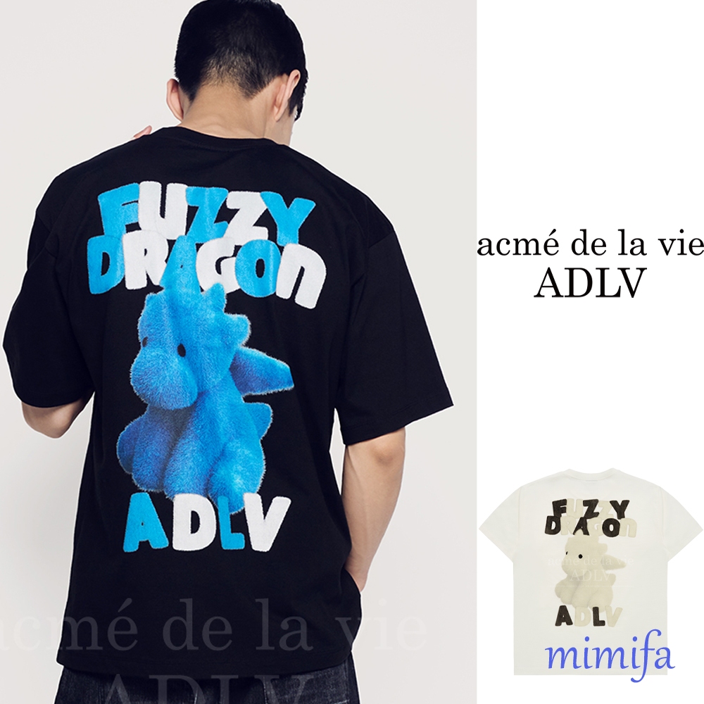 Acme de la vie ADLV FUZZY FONT DRAGON เสื ้ อยืดแขนสั ้ น | Shopee Thailand