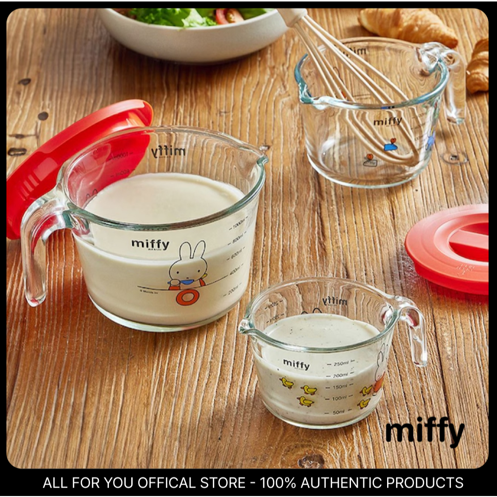 [Miffy] ถ้วยตวงแก้วทนความร้อน 3 ขนาด (250ml, 500ml, 1000ml) | Shopee Thailand