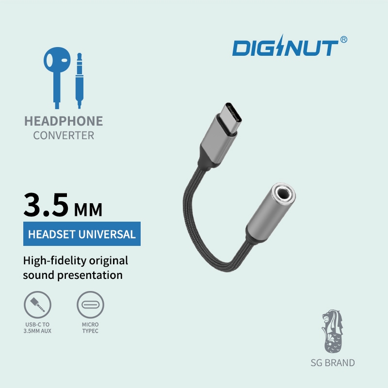 Diginut DA-06 ตัวแปลงเสียง Type-C เป็น 3.5 มม. - เชื่อมต่อหูฟังกับ ...