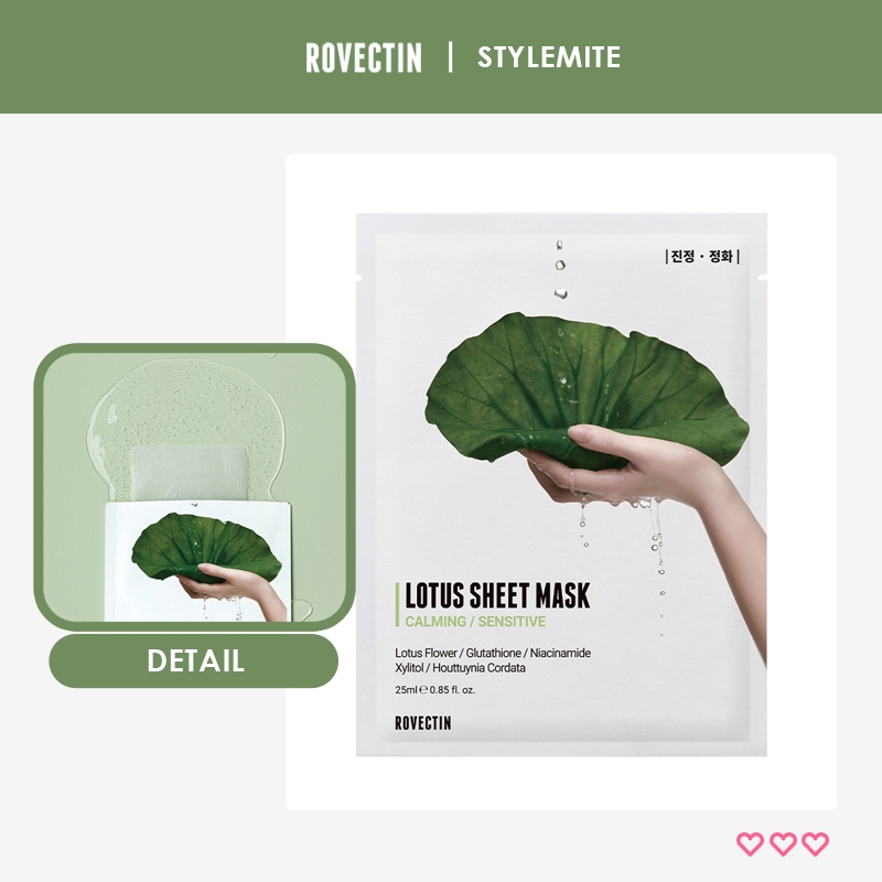 [ Stylemite OFFICIAL ] ROVECTIN Calming Lotus Sheet Mask 1ea ( 25ml ...