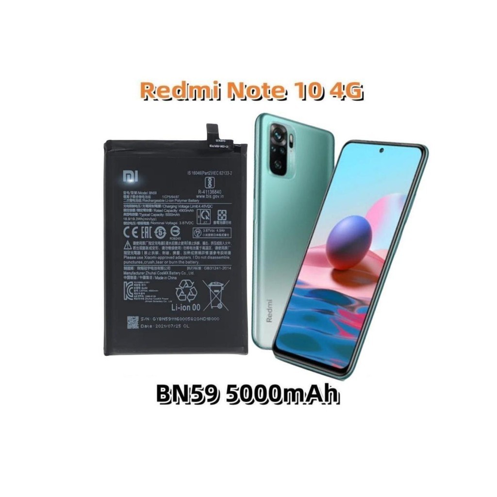 แบตเตอรี่ Xiaomi Redmi Note 10 4G แบตเตอรี่ Xiaomi Redmi Note10 4G Redmi Note 10 Pro 5G BN59 ...