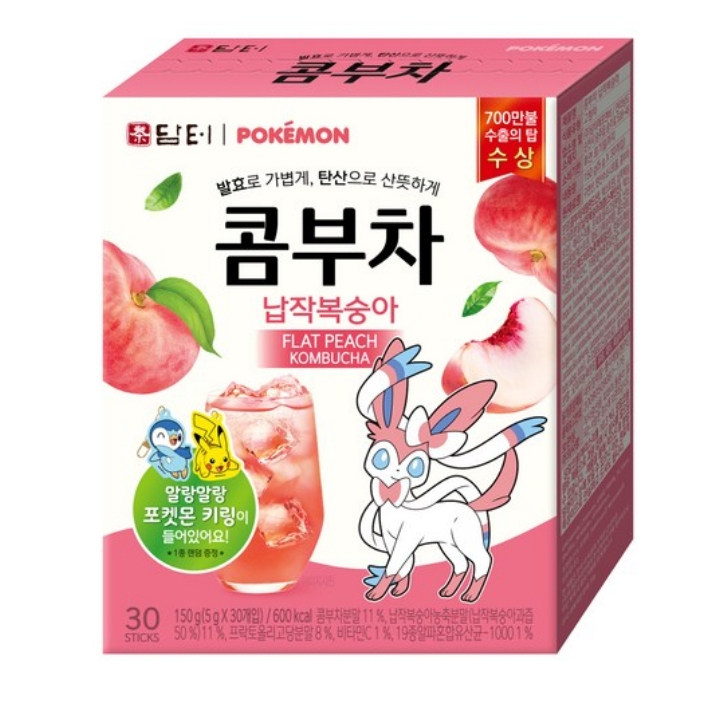 เกาหลี Damteo Pokemon Kombucha Flat Peach 5g 30ea 1 กล่อง | Shopee Thailand