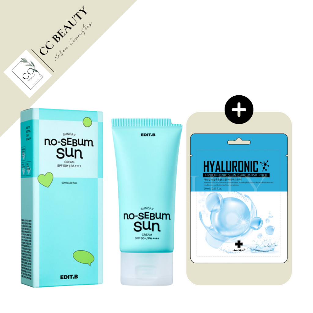 Edit.b Sunday No Sebum Sun Cream 50ml - SPF50+ PA++++, Oil-Control ...