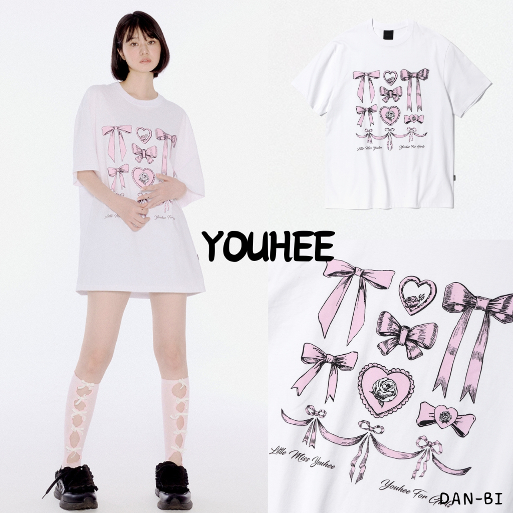 [YOUHEE] Ribbon GRAPHIC T-SHIRTS WHITE (สินค้าแท้ KR (สินค้าแท้ 100% ...