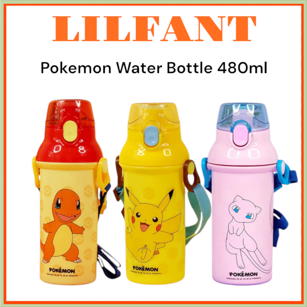 [LILFANT] ขวดน้ําสายสะพาย Pokemon Anchor One-Touch 480ml (Pikachu / Charmander / Mew) | Shopee ...