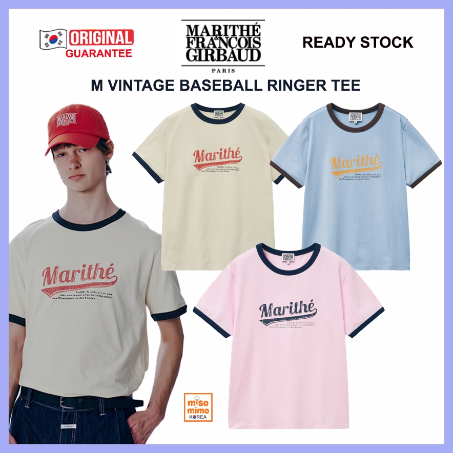 ️แท้ / พร้อมส่ง ️ Marithe M VINTAGE BASEBALL RINGER TEE ของแท ้ 100 % ...