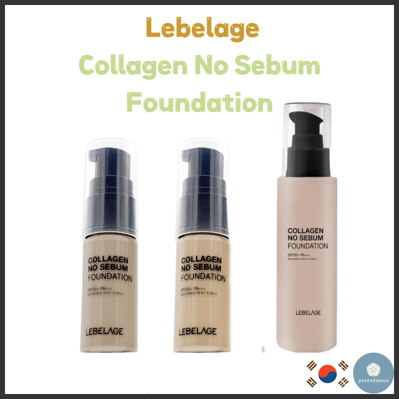 [Lebelage] Collagen No Sebum Liquid Foundation 15ml/100ml Makeup SPF 50 ...