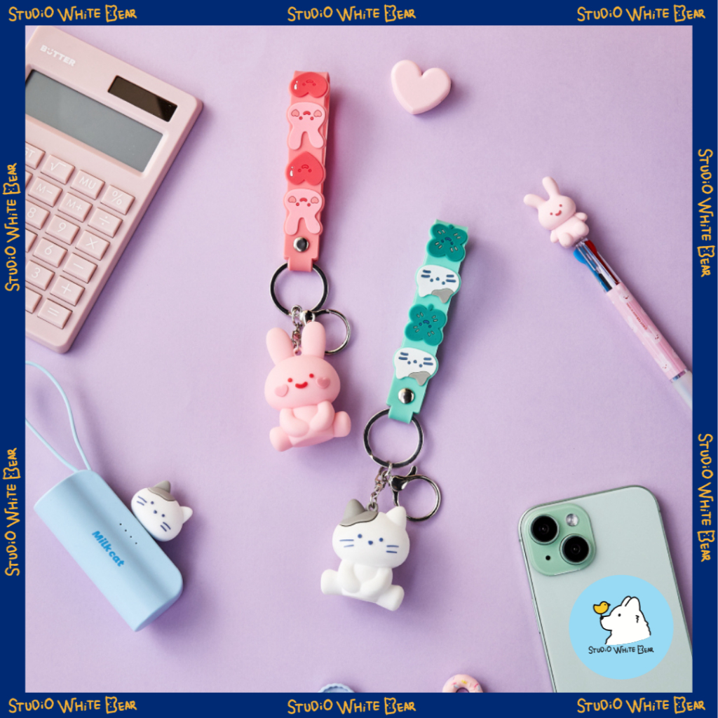 [BUTTER Shop] พวงกุญแจฟิกเกอร์ - แมวนม / Scrabbit | Shopee Thailand