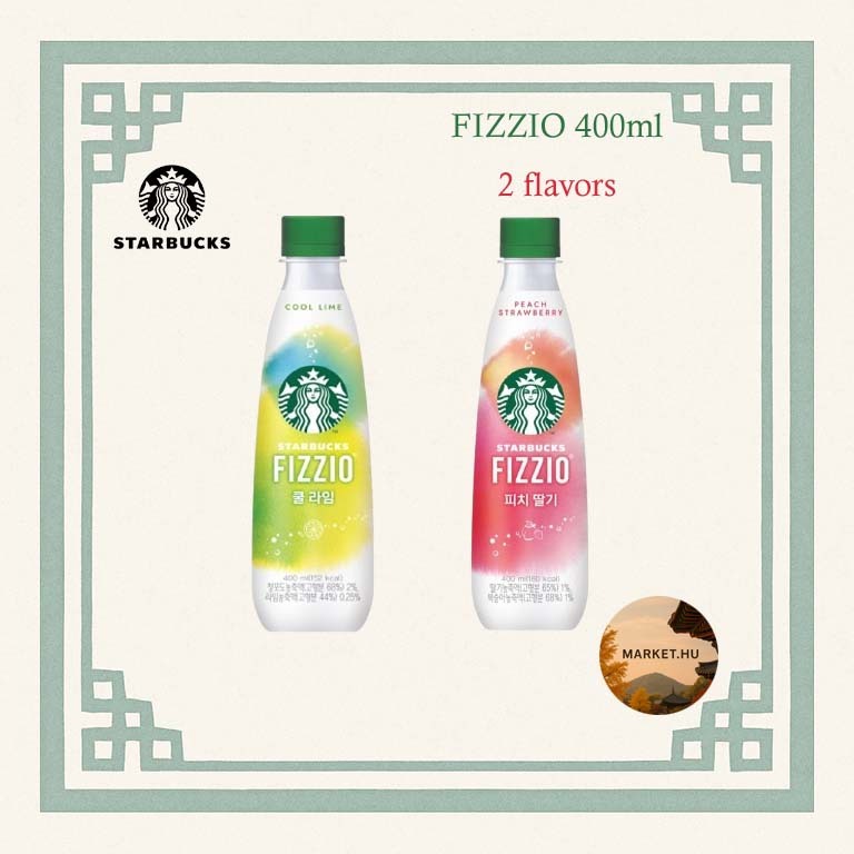 [STARBUCKS] FIZZIO 400ml 2 รสชาติ Cool Lime, Peach Strawberry/เกาหลี, Dongseo Food Distribution ...