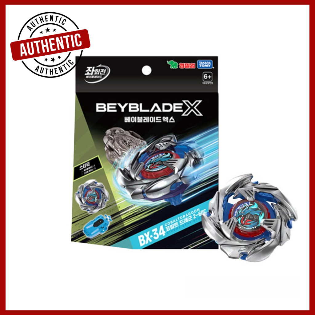 [TAKARA TOMY] BEYBLADE X STARTER BX-34 COBALT DRAGOON 2-60C | Shopee Thailand