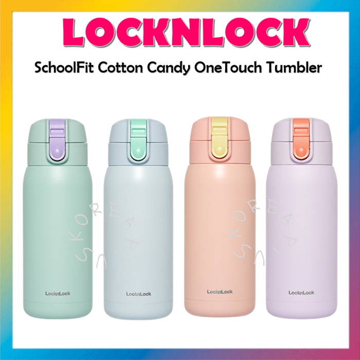 [LocknLock] Schoolfit Cotton Candy OneTouch Tumbler 370ml LHC3233 (สีชมพูม่วงบลูมิ้นท์) | Shopee ...