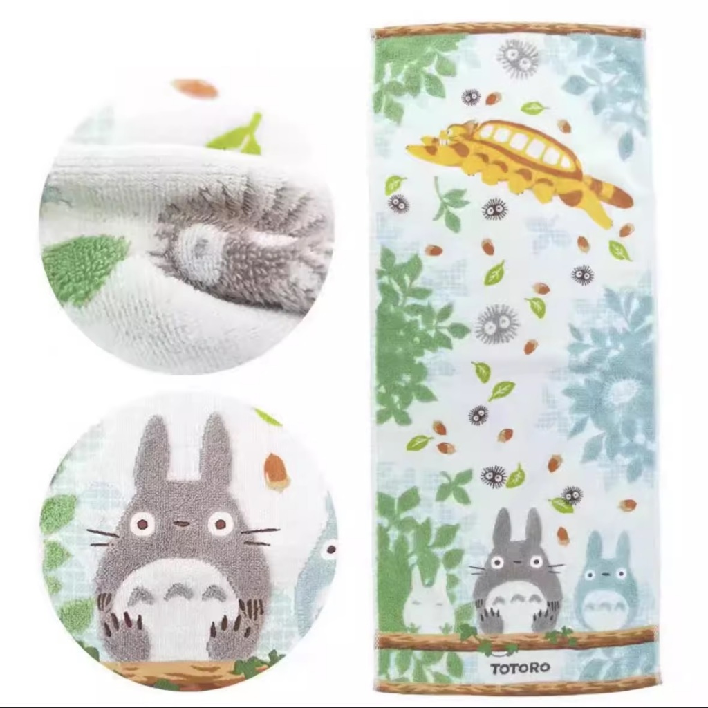 Studio Ghibli My Neighbor Totoro Neko Cat Bus Square Face Towel ...