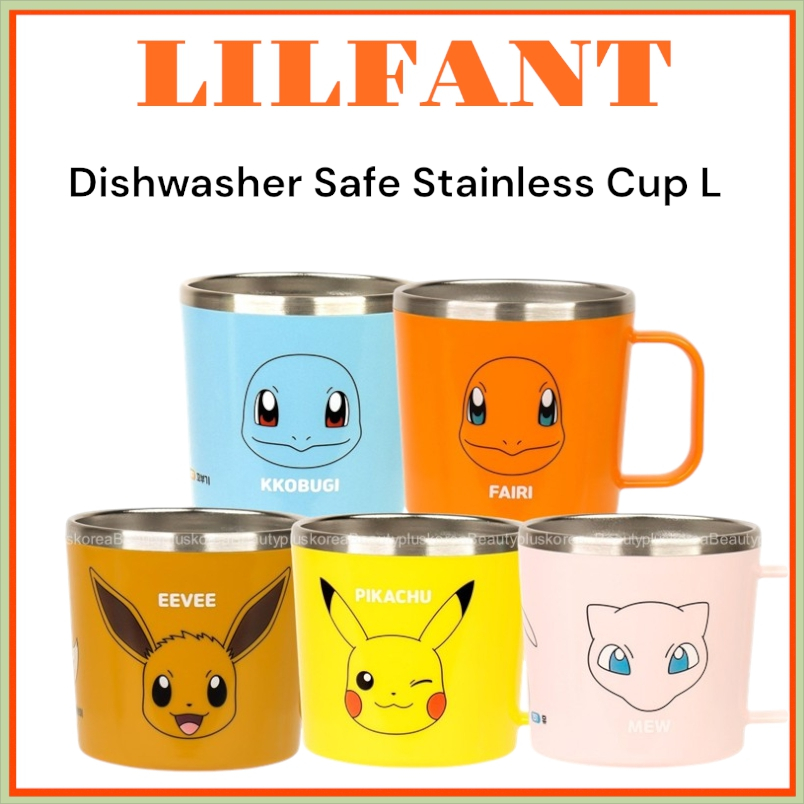 [LILFANT] Pokemon เครื่องล้างจาน Safe Stainless Cup L 260ml (Pikachu / Squirtle / Charmander ...