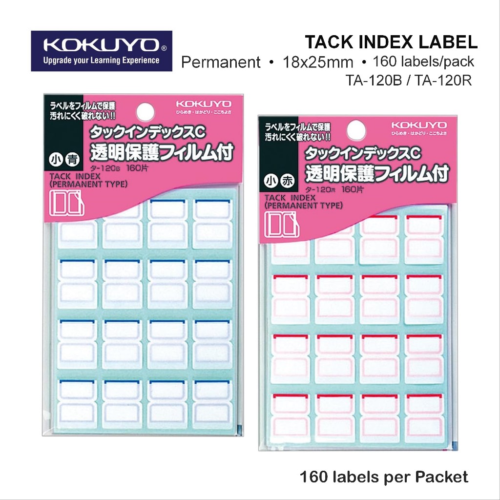 Kokuyo Tack Index Sticker Divider Label พร้อมฟิล์มป้องกันโปร่งใส ...
