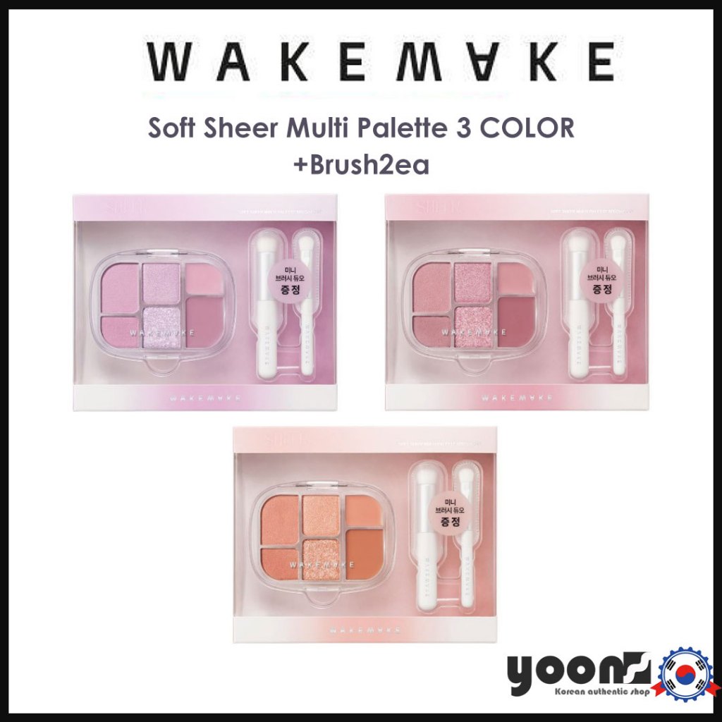 [WAKEMAKE] Soft Sheer Multi Palette 3 สี + ของขวัญ_จากเกาหลี | Shopee Thailand