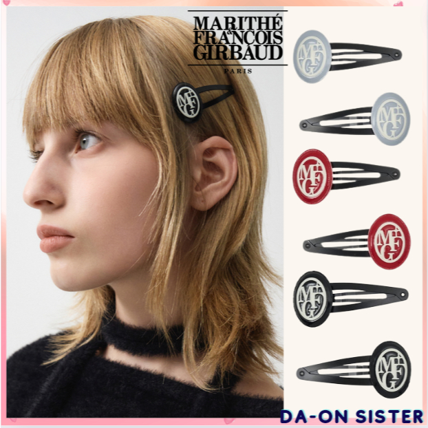 [ Marithé ] CIRCLE LOGO HAIR PIN 2PACK 3COLOR KOREA แท้ 100% | Shopee ...