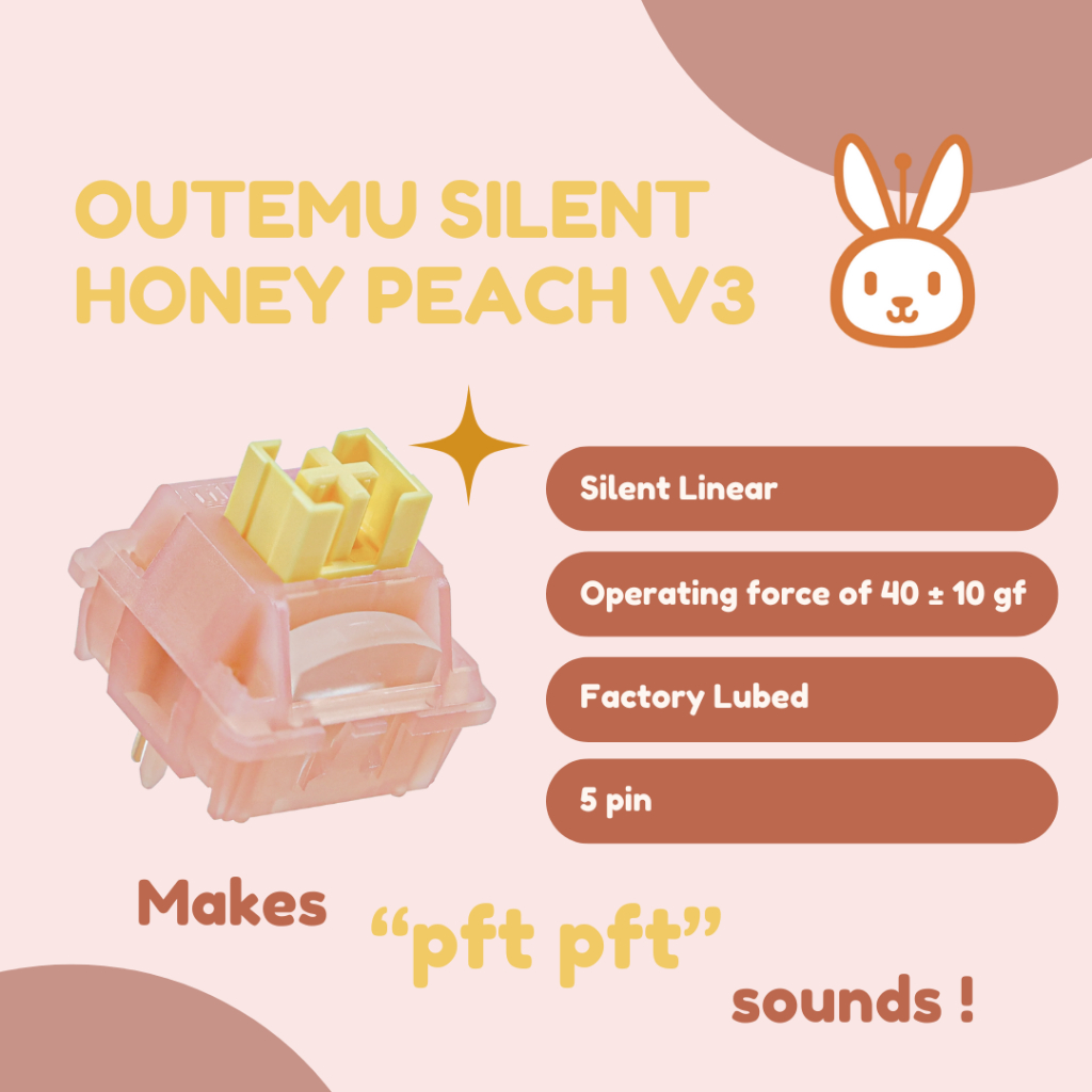 Outemu Honey Peach V3 Linear Switches คีย์บอร์ดเชิงกลแบบกําหนดเอง Hotswap | Shopee Thailand
